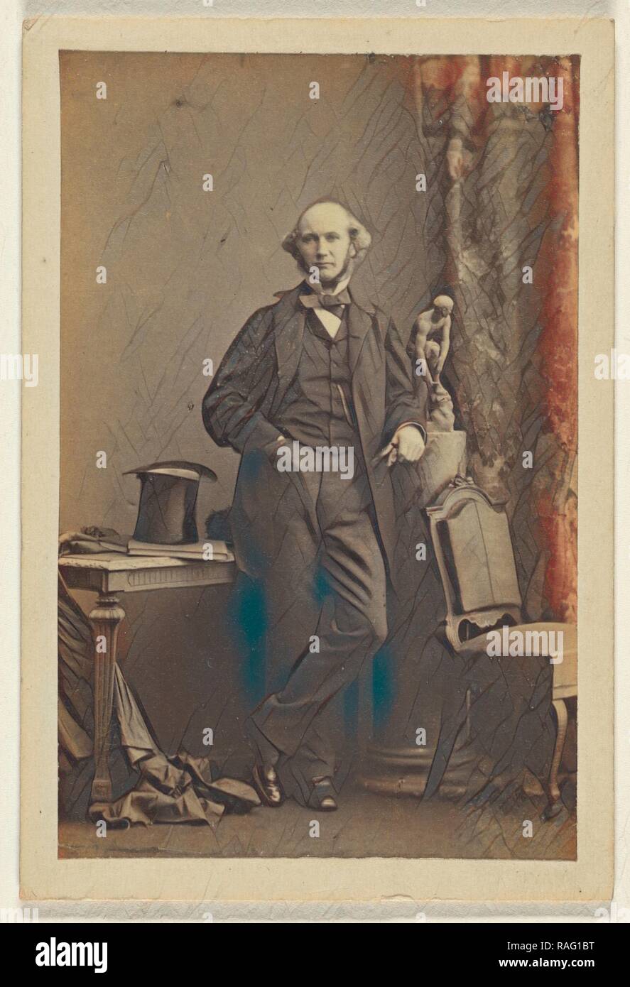 man standing, top hat on table, Camille Silvy (French, 1834 - 1910 ...