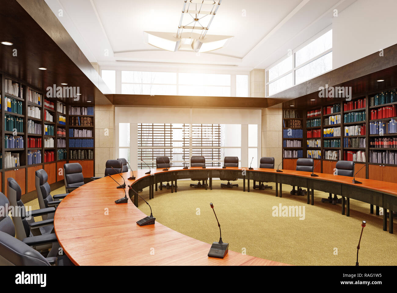 modern meeting room design concept. 3d rendering Stock Photo - Alamy