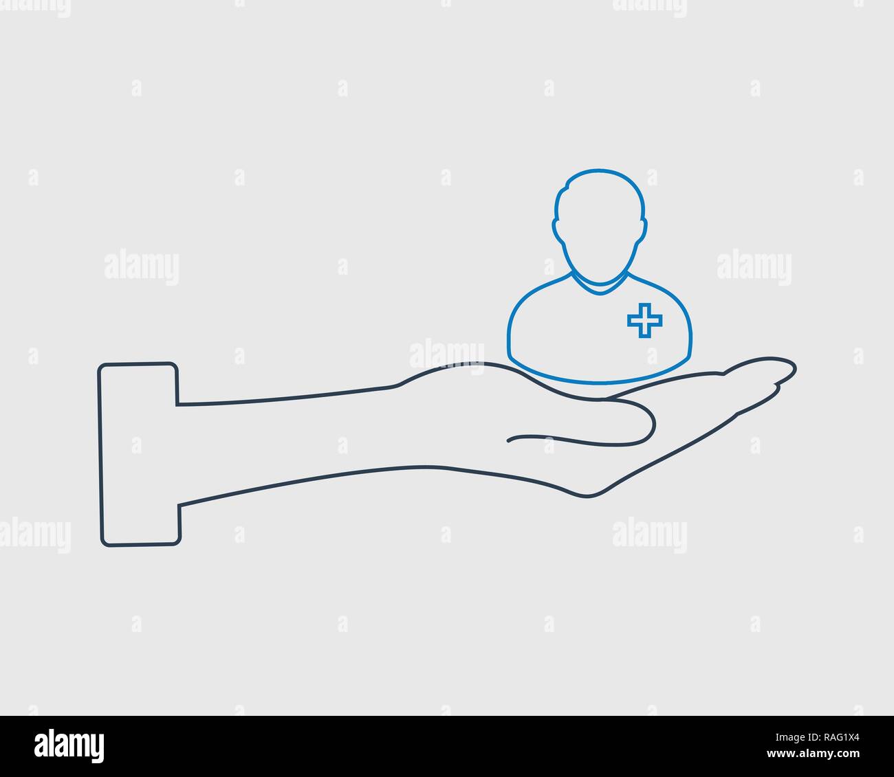 Senior patient nurse bed Stock Vector Images - Alamy