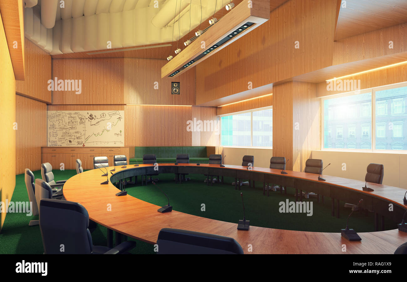 modern meeting room design concept. 3d rendering Stock Photo - Alamy