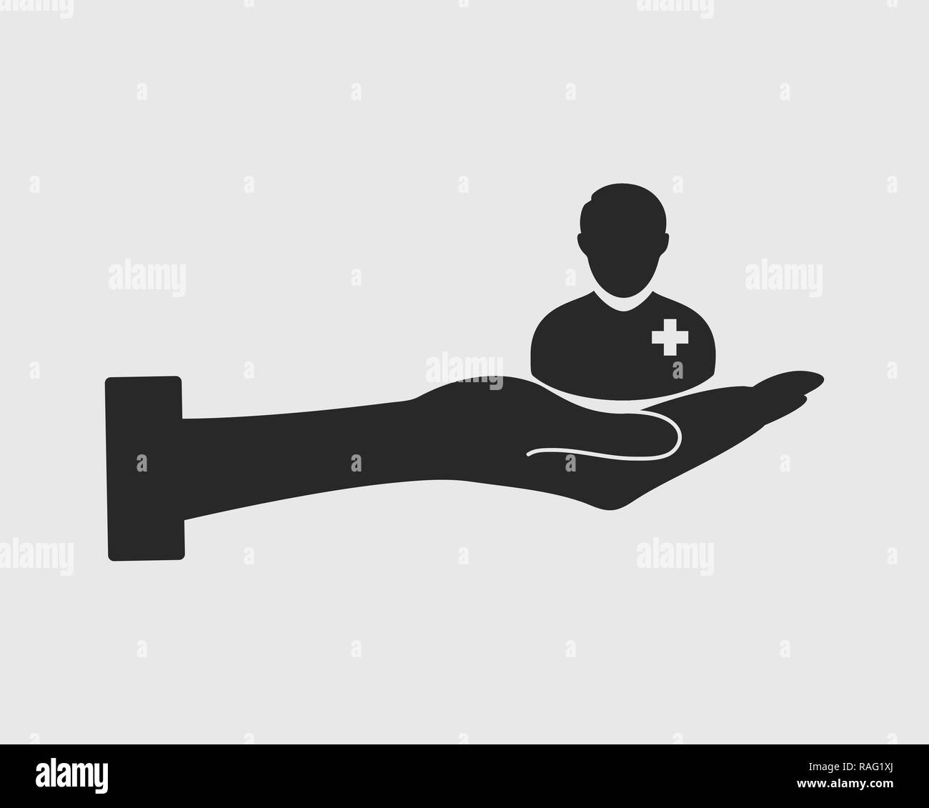 Patient hospital doctor happy bed Black and White Stock Photos & Images ...