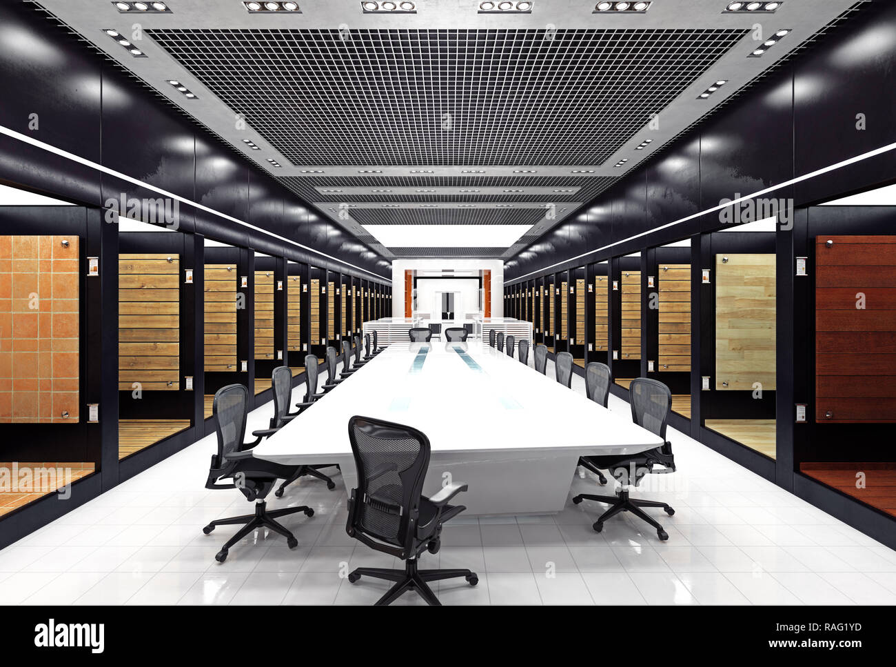modern office interior design concept. 3d rendering Stock Photo - Alamy