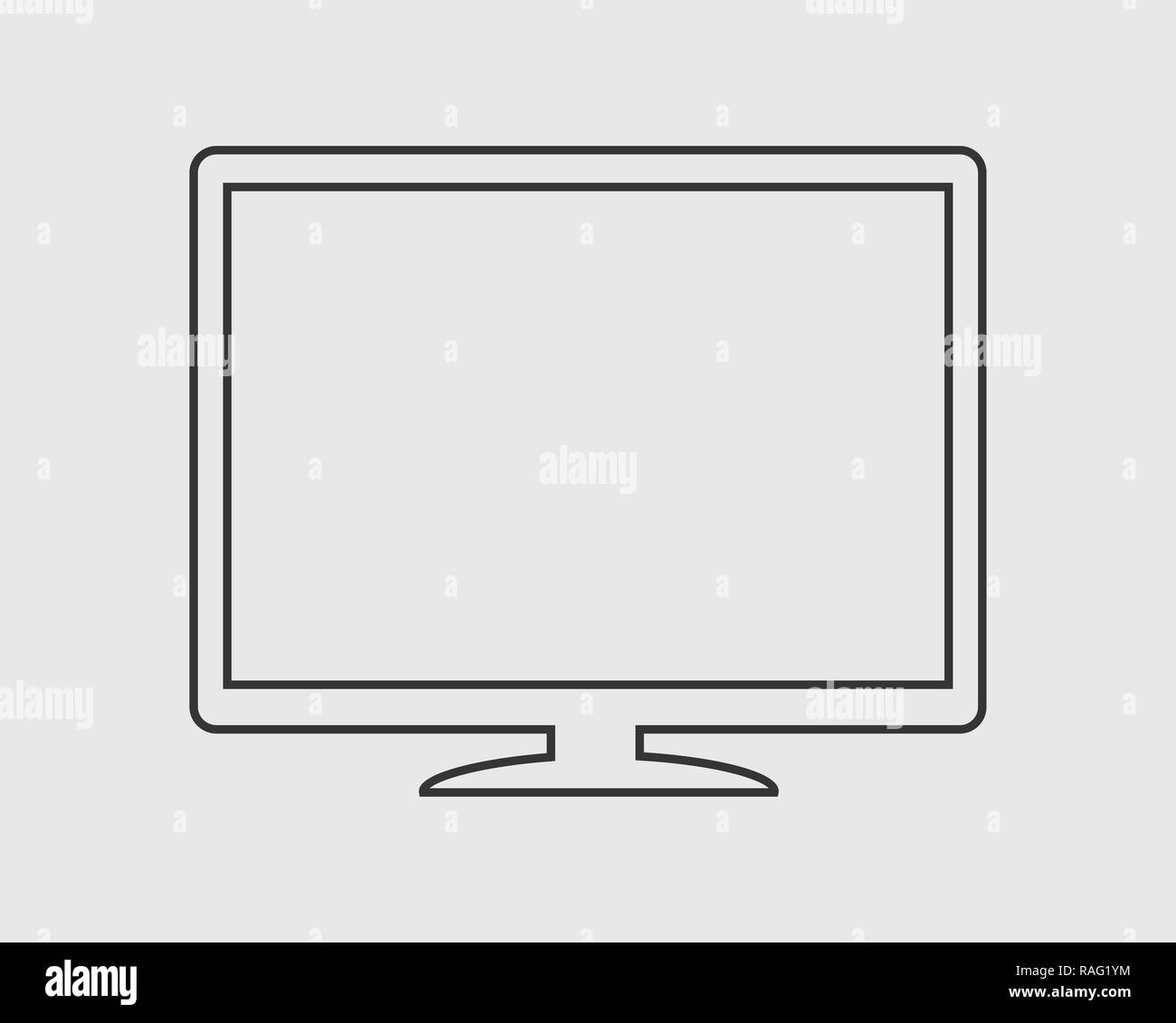 Computer Monitor line Icon on gray Background Stock Vector Image & Art ...