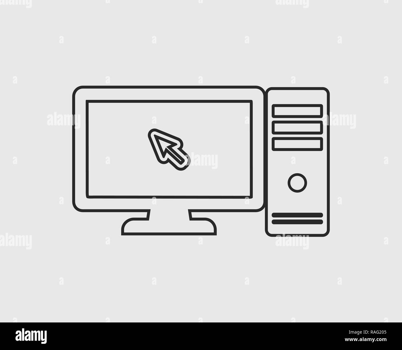 Monitor mouse cpu Black and White Stock Photos & Images - Alamy