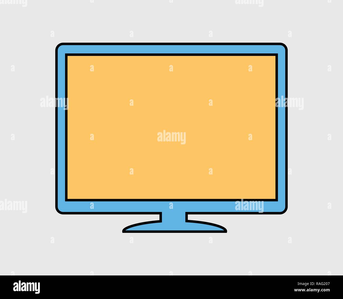 Colorful Computer Monitor Icon on gray Background Stock Vector Image ...