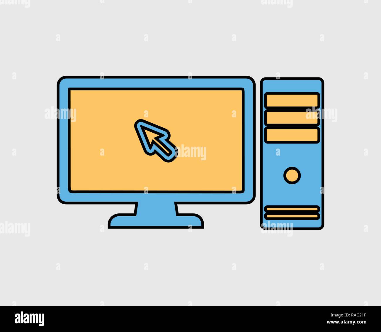 Monitor mouse cpu Stock Vector Images - Alamy