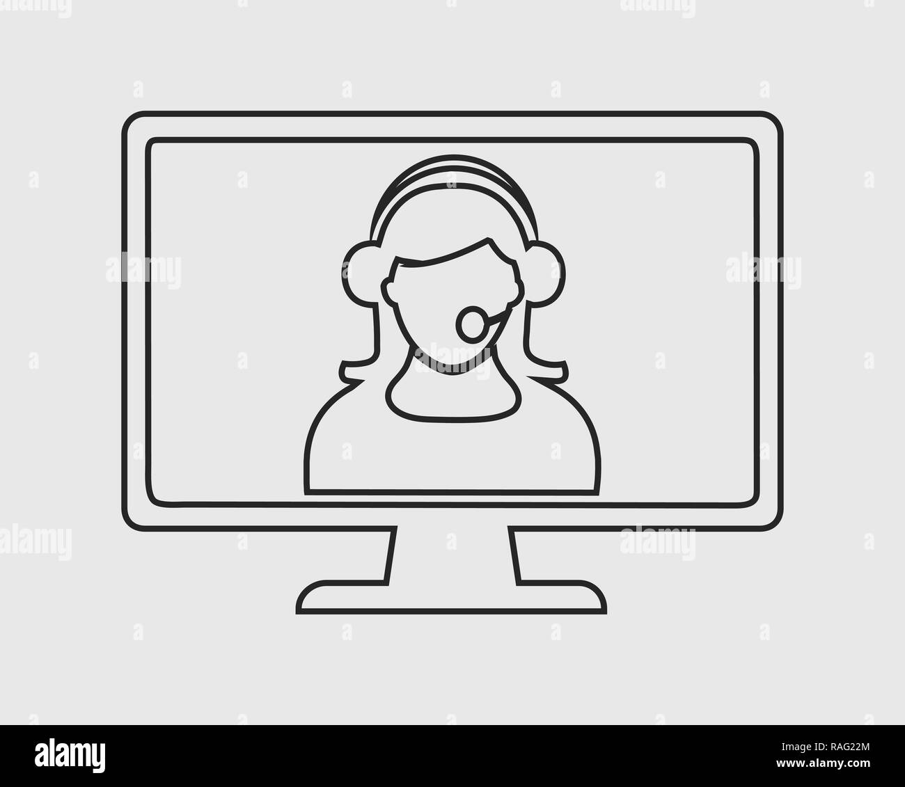 Salesperson and customer computer Stock Vector Images - Alamy