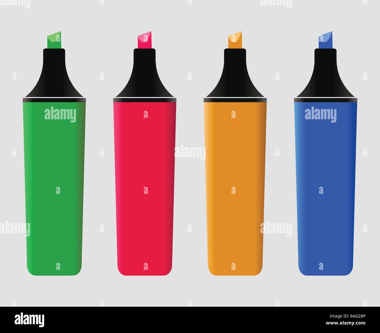 Blue highlighter and paper Stock Vector Images - Alamy