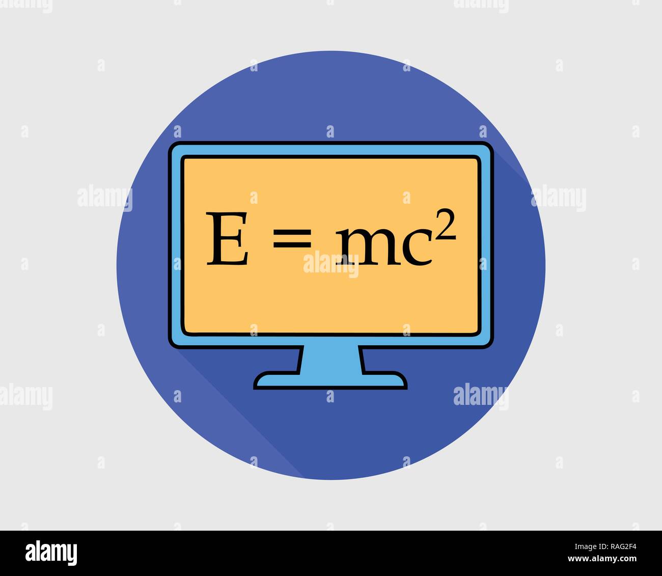 Colorful Physics Icon. E=mc square equation on computer screen Stock ...