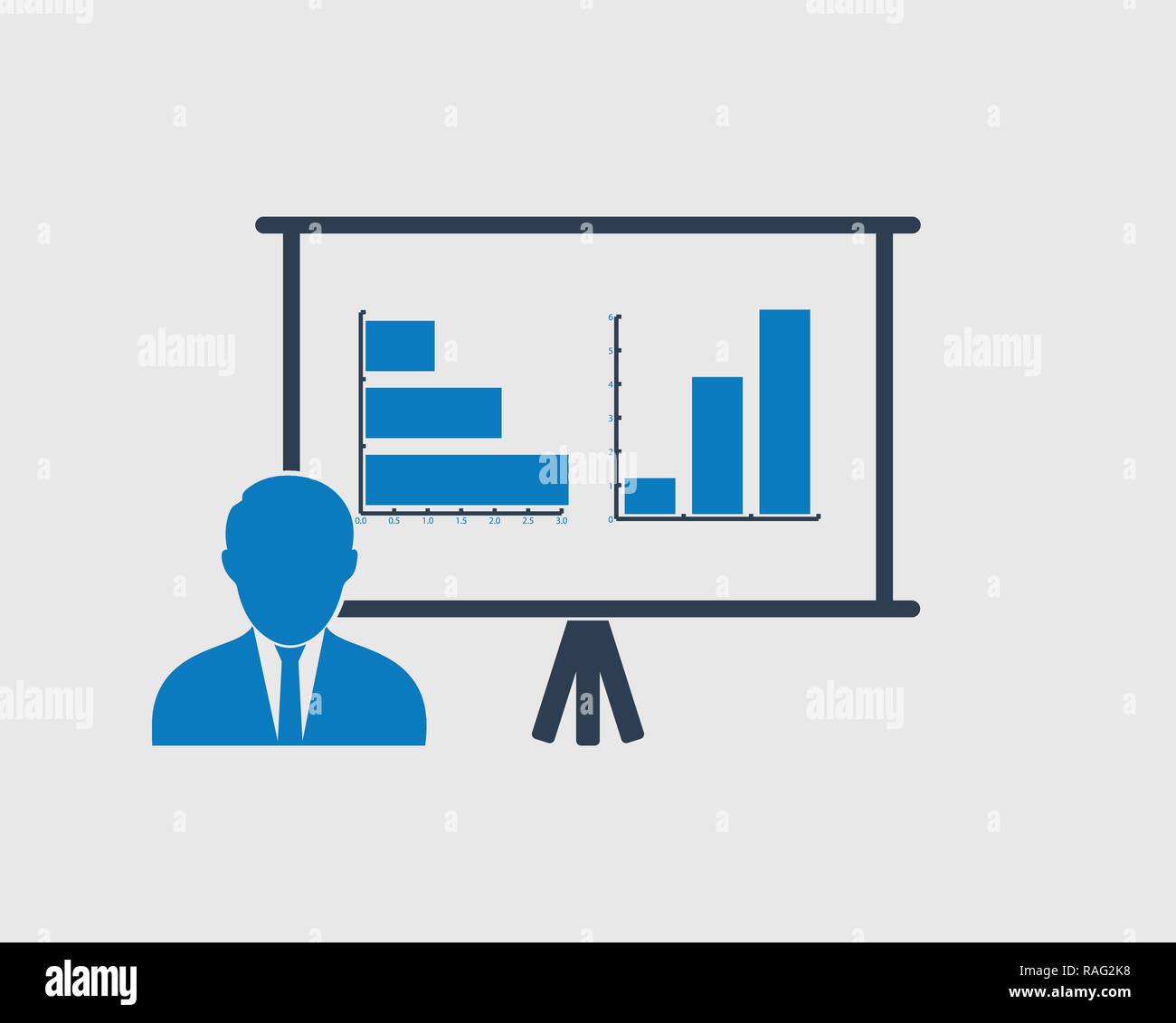 Presentation Icon with male symbol on gray background Stock Vector ...