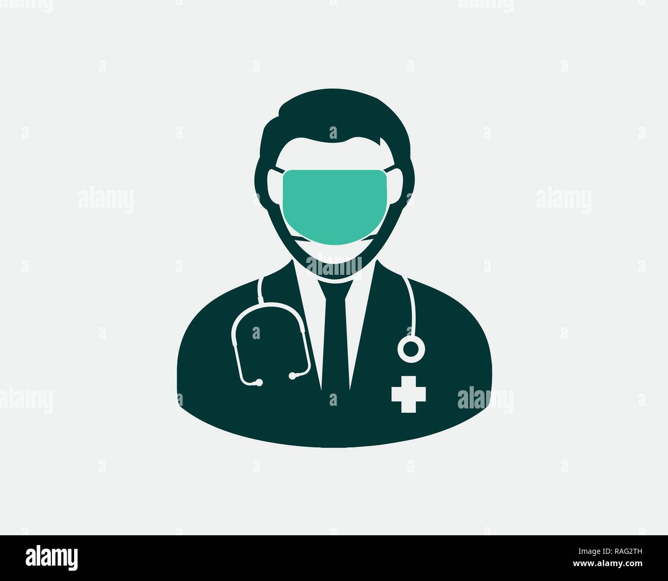 Surgeon Icon with Mask on mouth Stock Vector Image & Art - Alamy