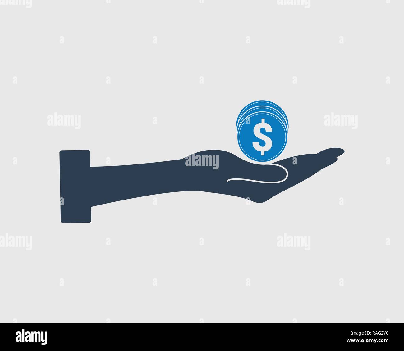 Hand holding dollar save Stock Vector Images - Alamy