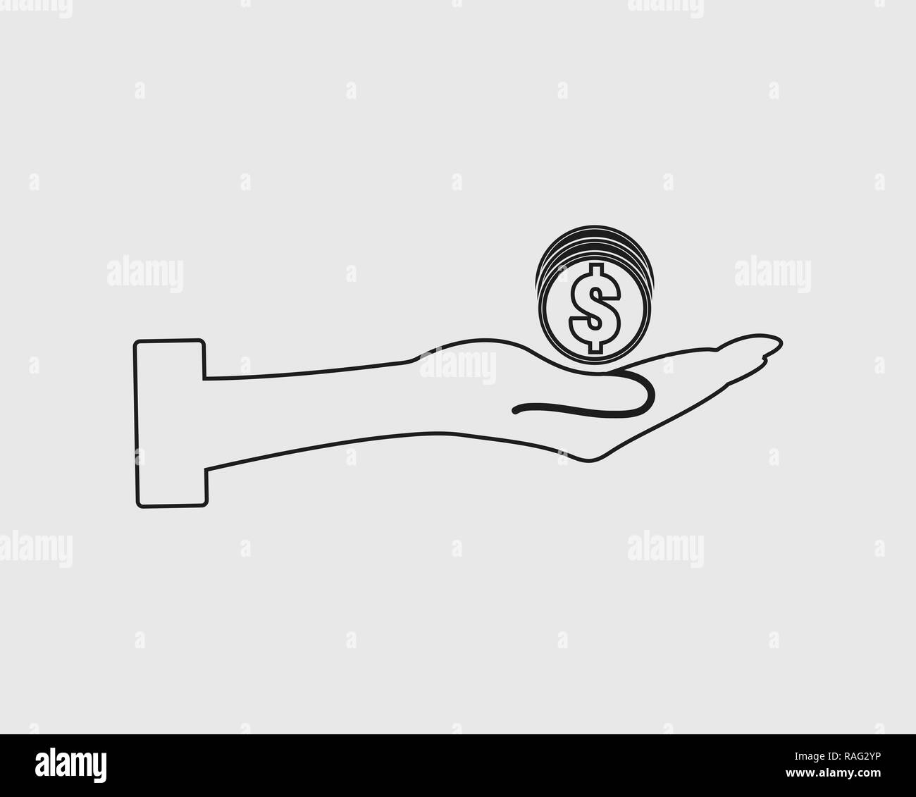 Money silhouette icon on Black and White Stock Photos & Images - Alamy