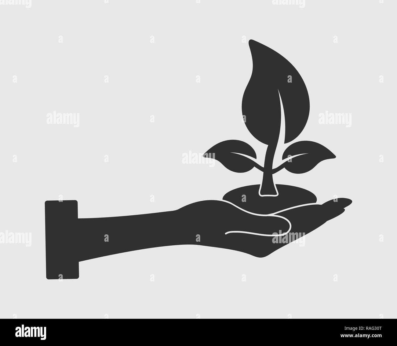 Save Plant Icon on gray background flat style vector eps Stock Vector ...