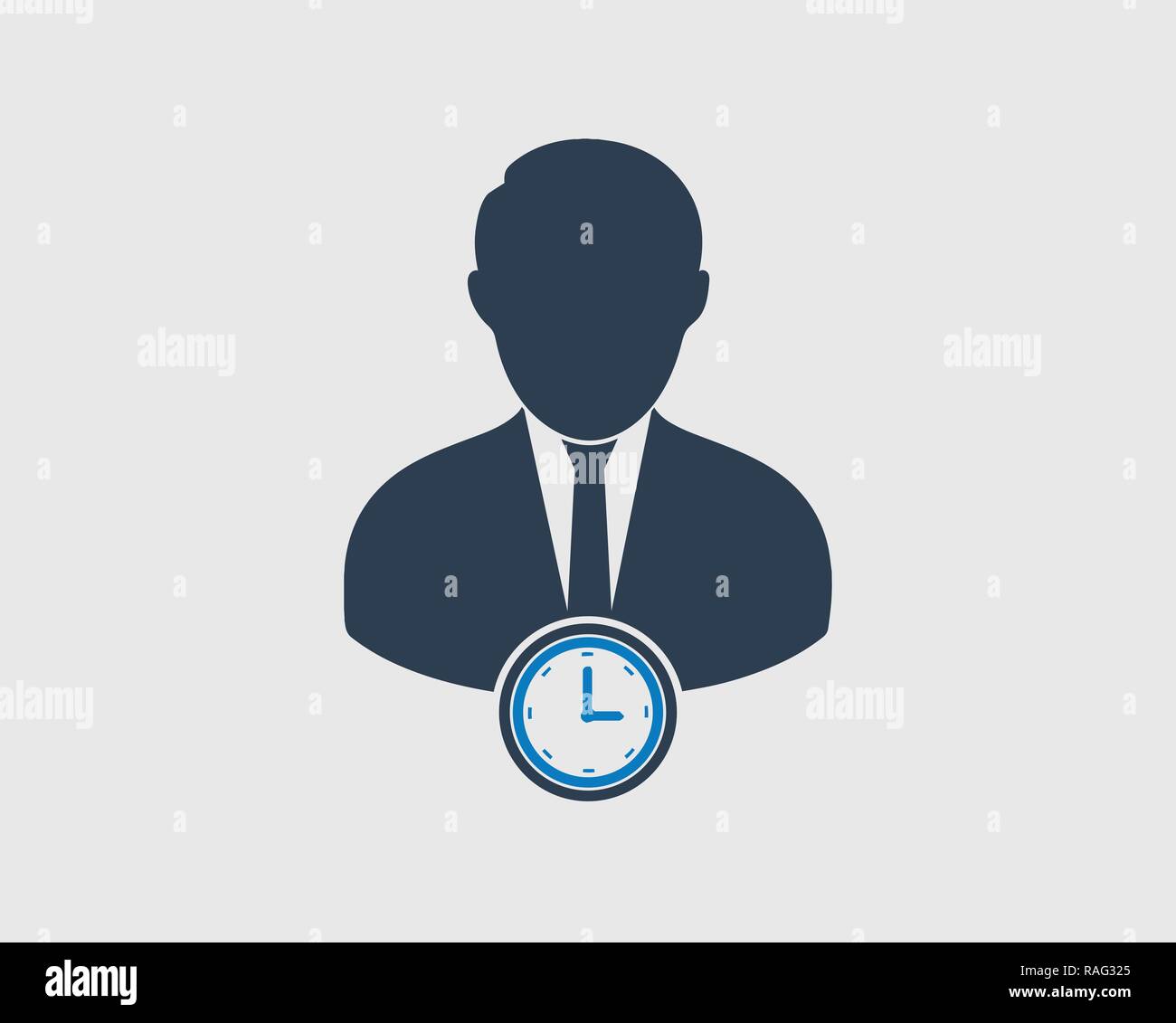 Schedule manager icon on gray background. Flat style vector EPS Stock ...
