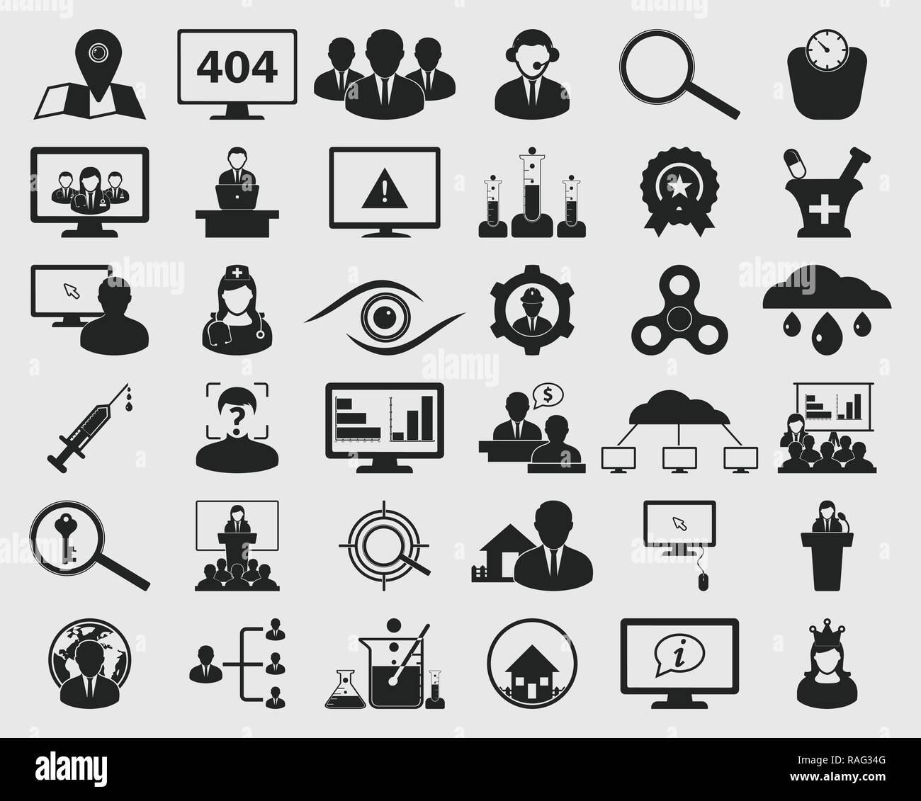 Business icon set. Flat style vector EPS Stock Vector Image & Art - Alamy