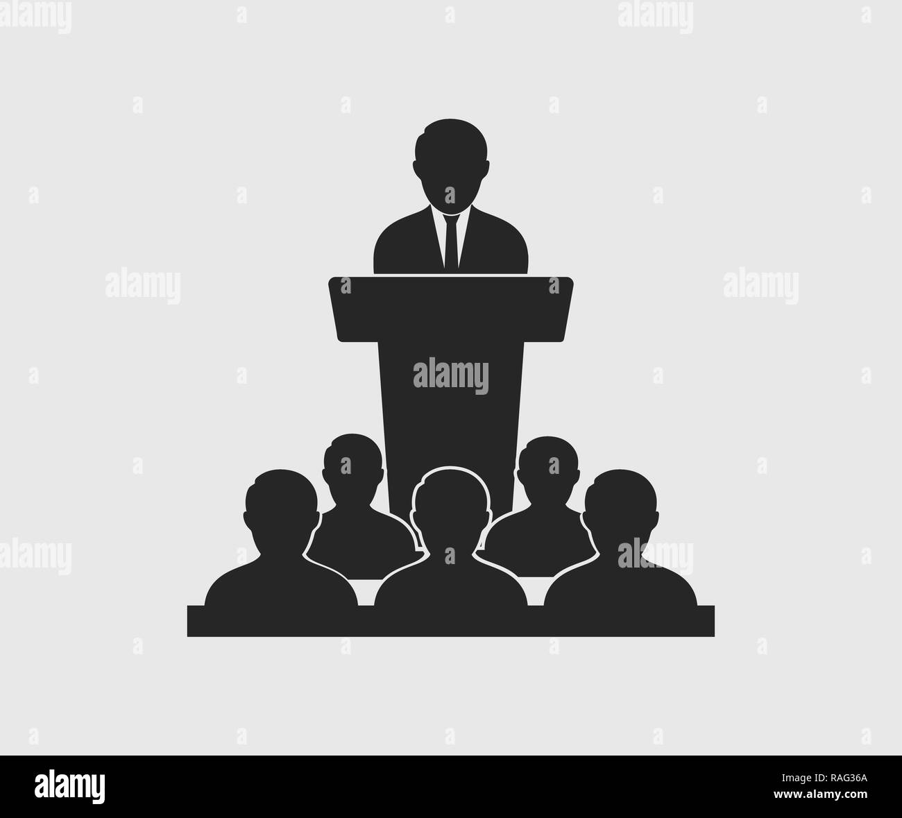 Man Giving Speech Microphone Stock Vector Images - Alamy