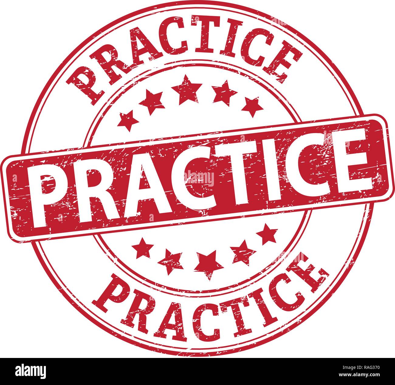 red rubber web stamp with stars on white background Stock Vector Image ...