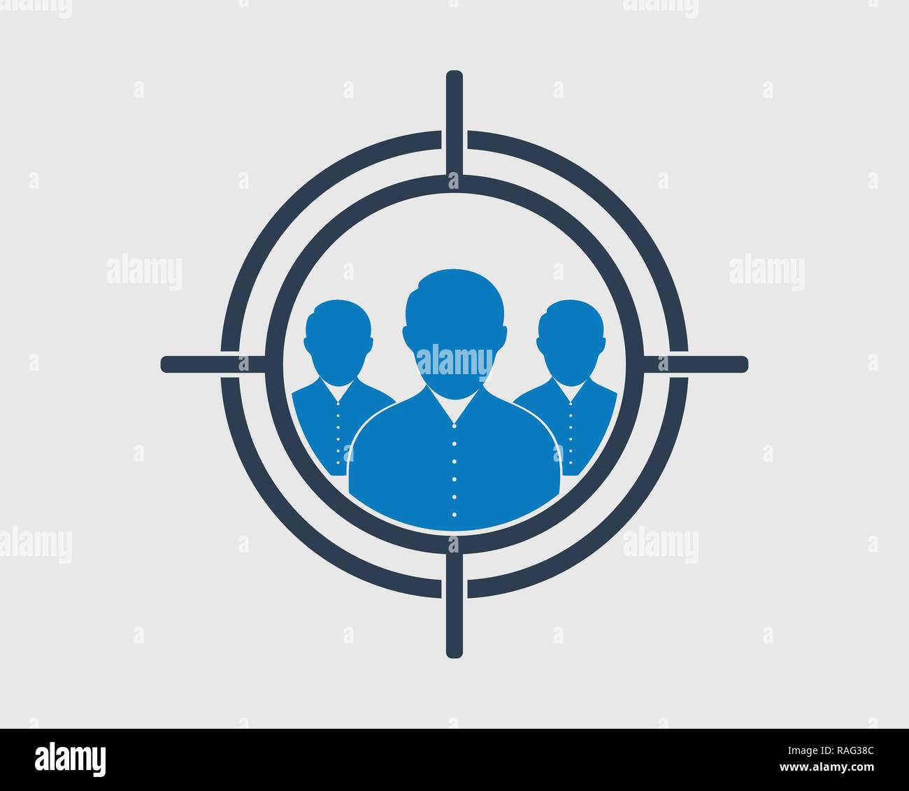 Target users icon on gray background. Flat Icon vector eps Stock Vector ...