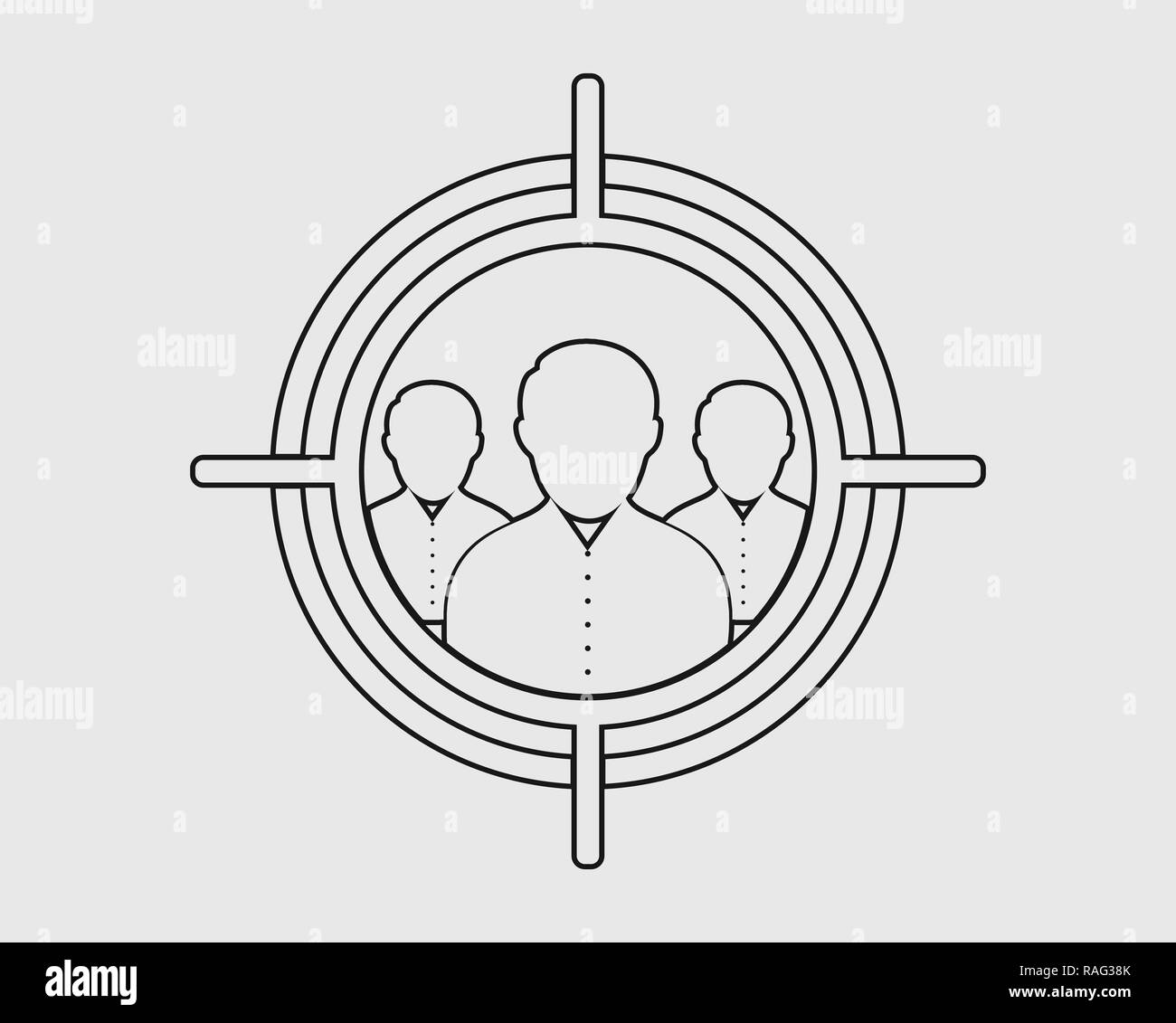 Target audience research set Black and White Stock Photos & Images - Alamy
