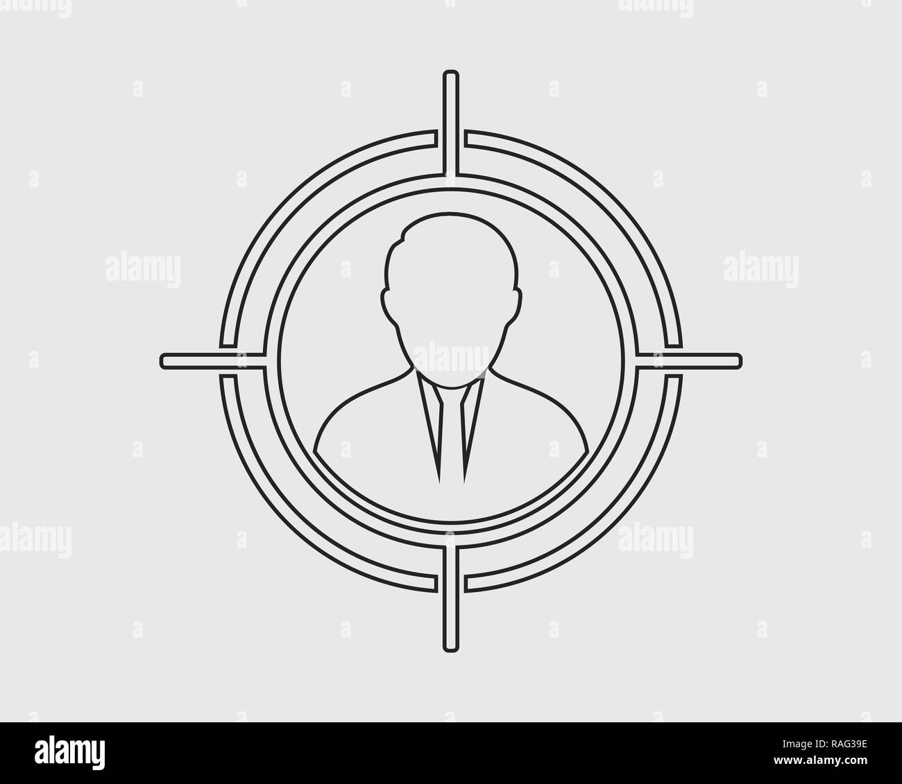 Target audience research set Black and White Stock Photos & Images - Alamy