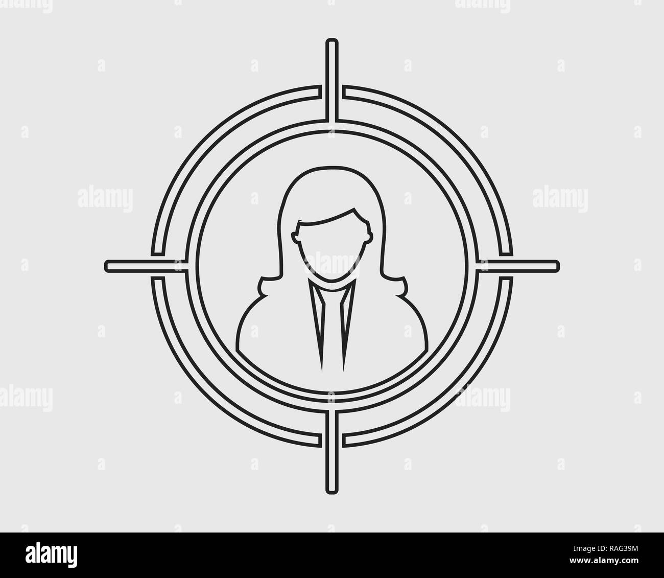 Target audience research set Black and White Stock Photos & Images - Alamy