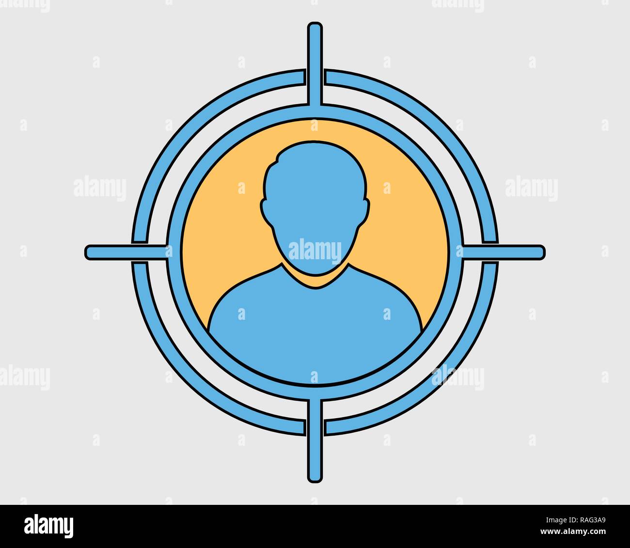 Colorful Target audience icon on gray background Stock Vector Image ...