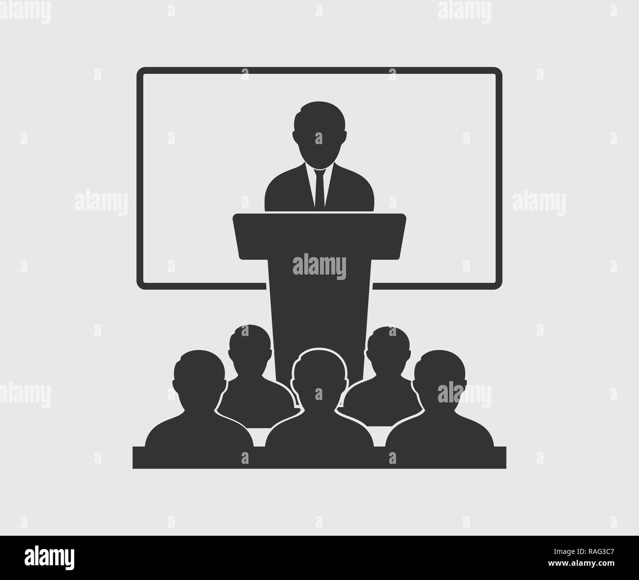 Teaching icon on gray background. Teacher with students symbol Stock ...