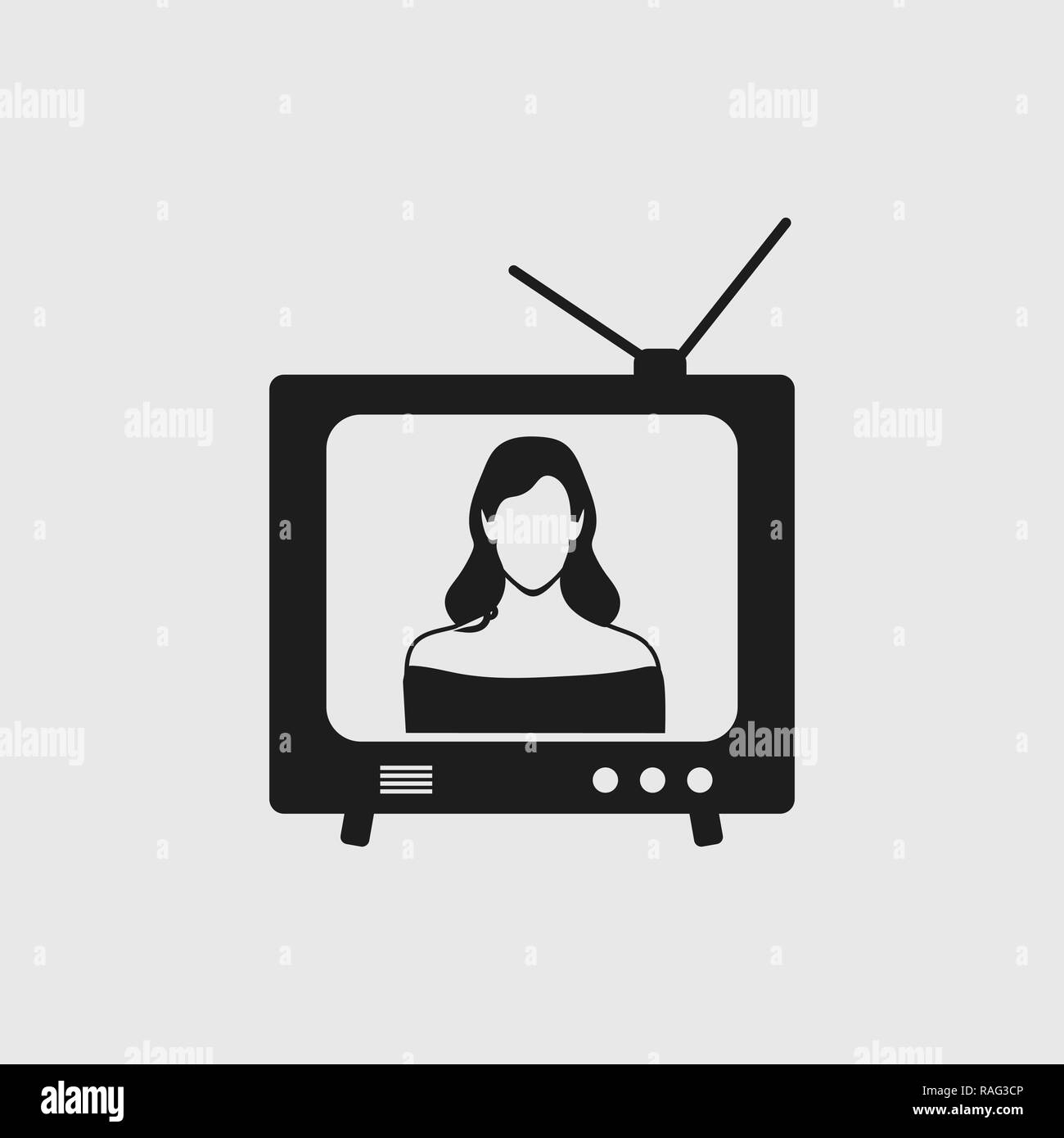 Television icon on old Black and White Stock Photos & Images - Alamy