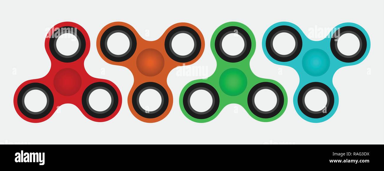 Colorful Hand spinner flat vector illustration Stock Vector Image & Art ...