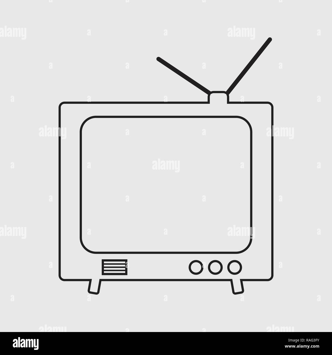 Television icon on old Black and White Stock Photos & Images - Alamy