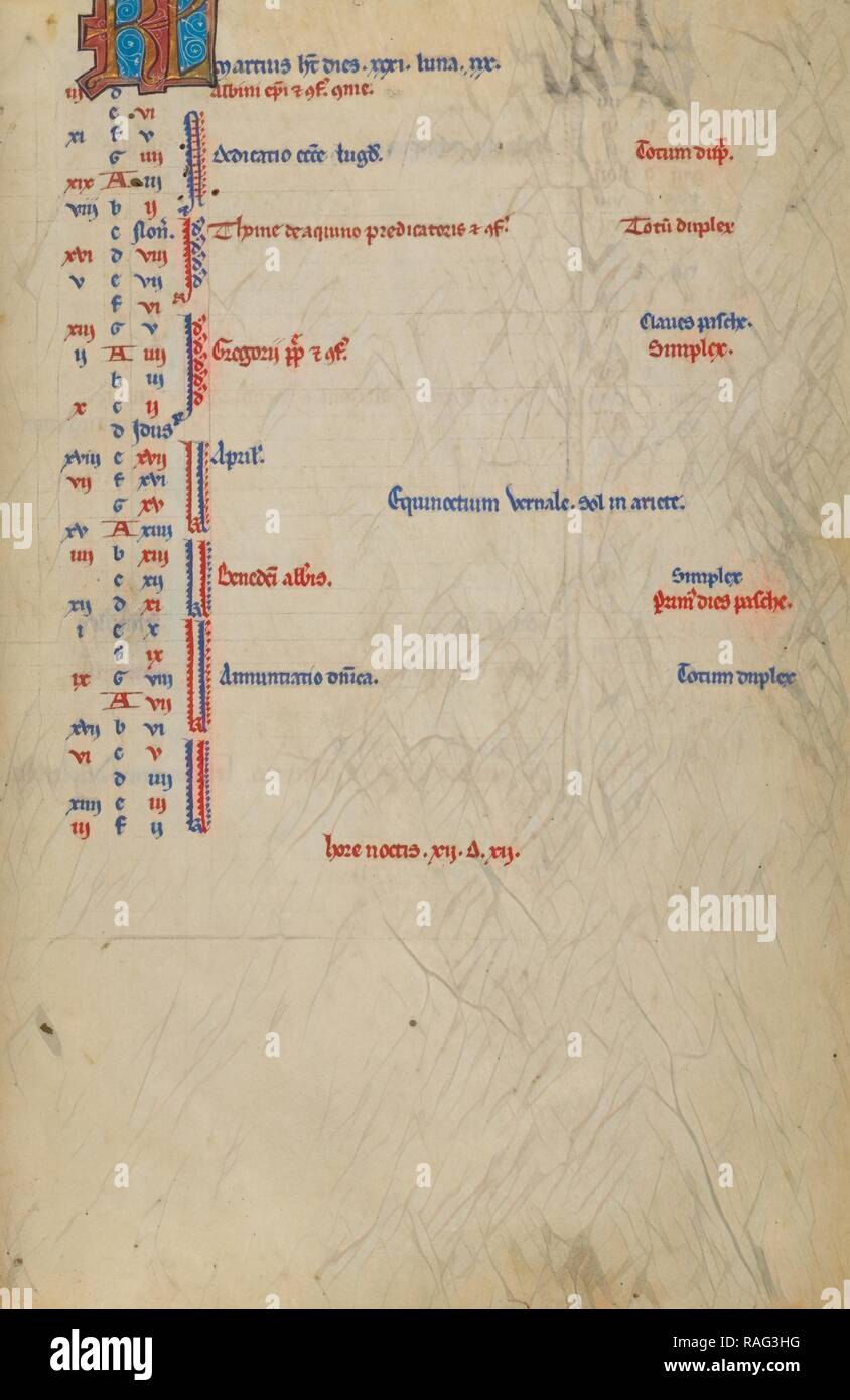 Calendar Page, Lyon, France, begun after 1234 - completed before 1262 ...