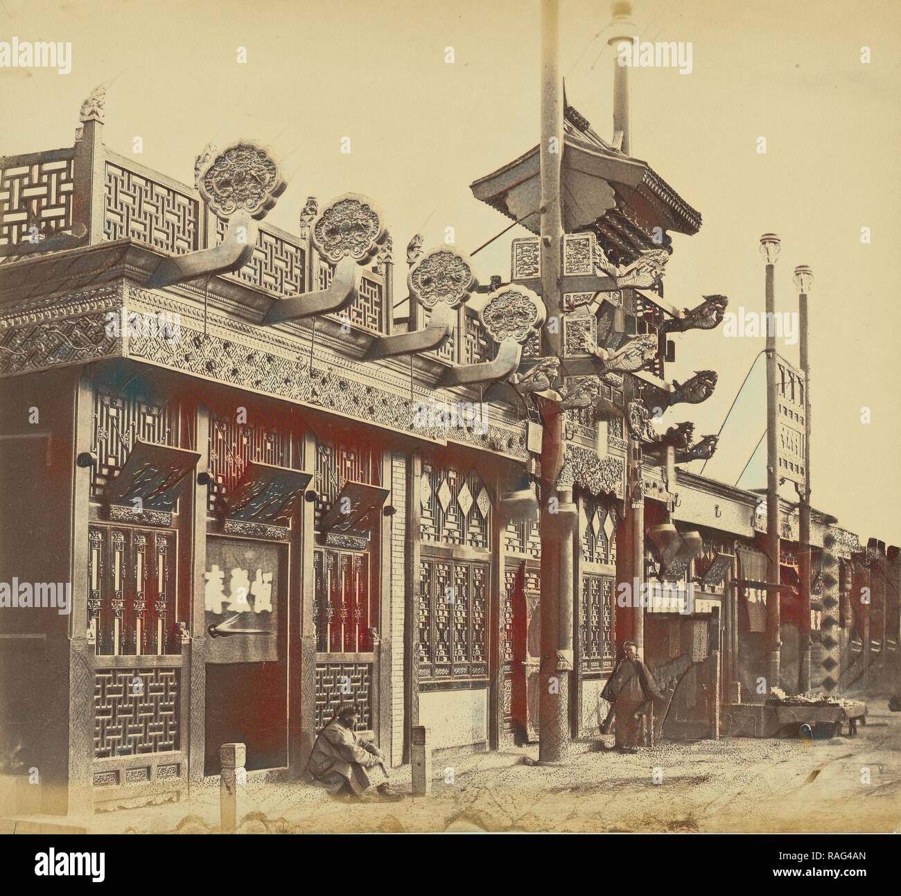 Shops and Street, Chinese City of Peking, Felice Beato (English, born ...