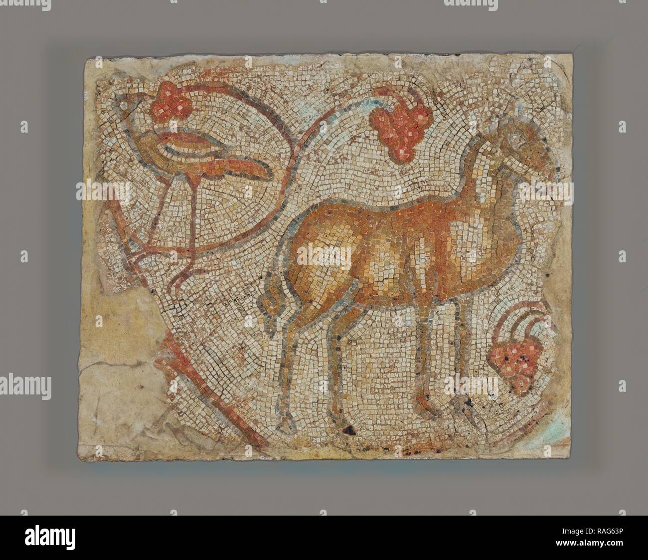 Mosaic Fragment with Donkey and Bird, Syria, 5th - 6th century, Mosaic ...