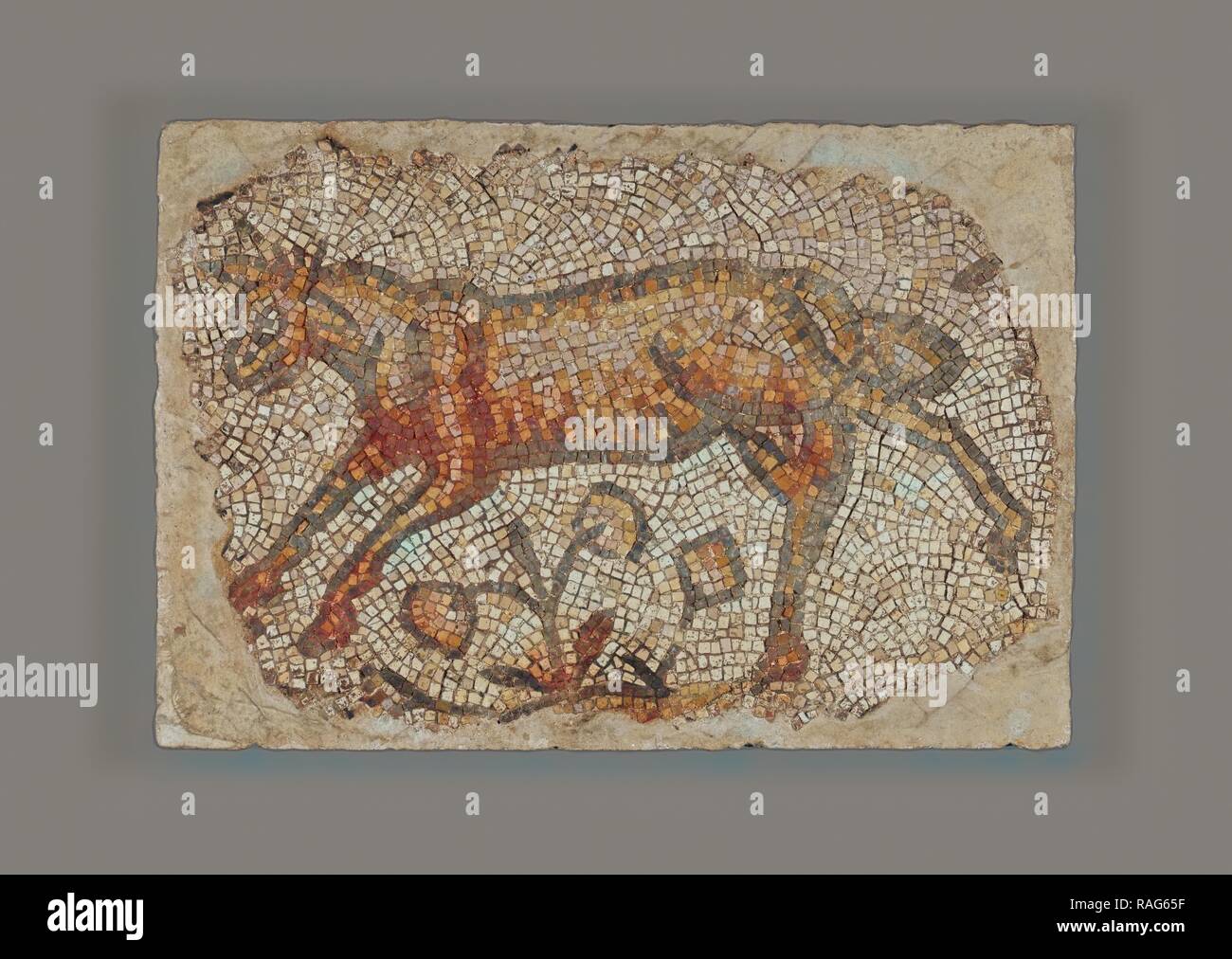Mosaic Fragment of Bull, Syria, 5th - 6th century, Mosaic, 75 × 109.2 ...