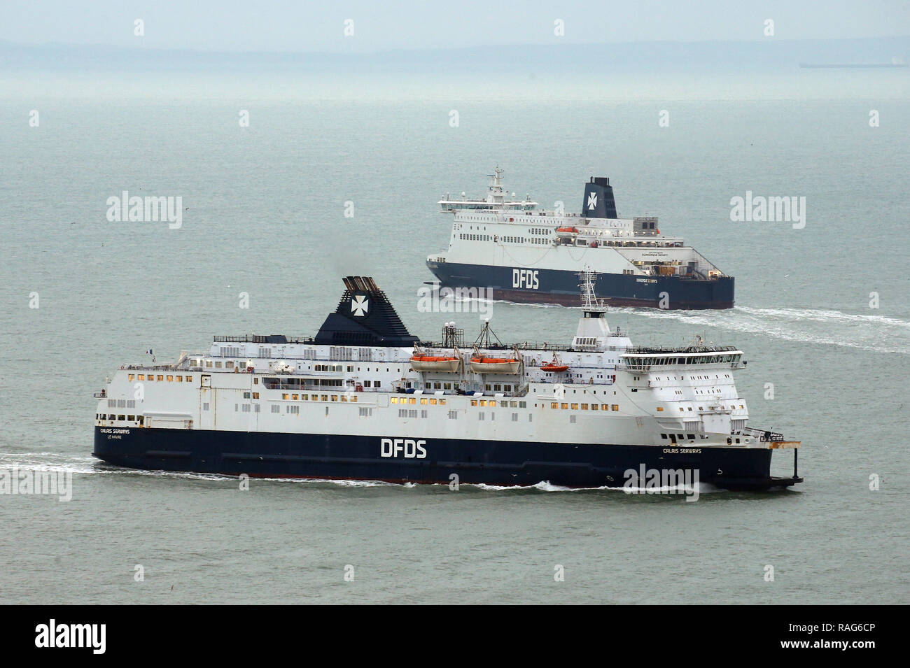The DFDS Dunkerque Seaways (top) and the Calais Seaways (bottom) arrive ...