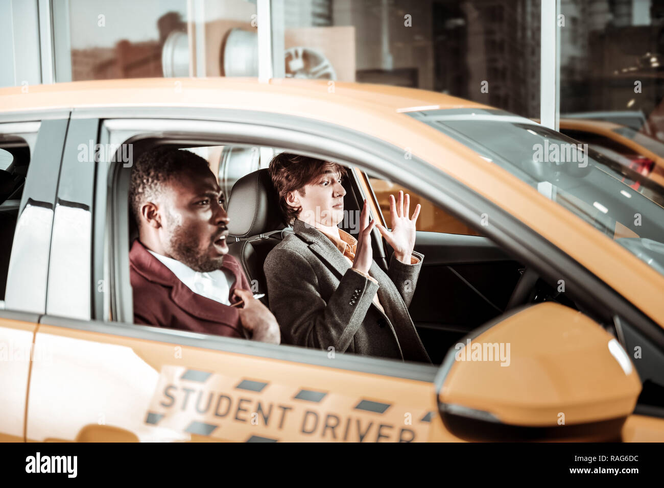 Driving instructor feeling unsatisfied with parking of his student ...