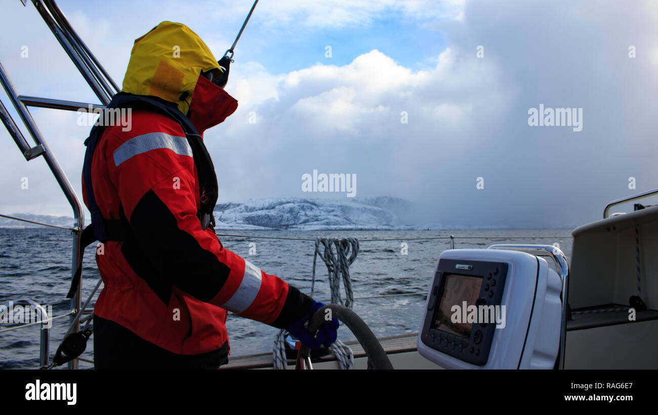 Sailing in winter in Norway Stock Photo - Alamy
