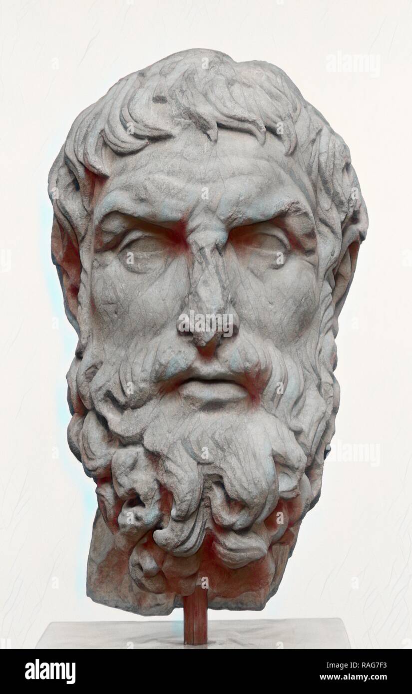 Portrait Head of Epikouros, 2nd century, Marble, 34 cm (13 3,8 in ...