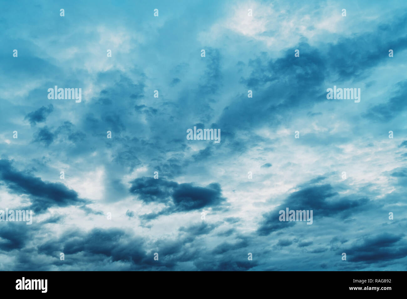 Dramatic winter sky with clouds as seasonal weather background Stock ...