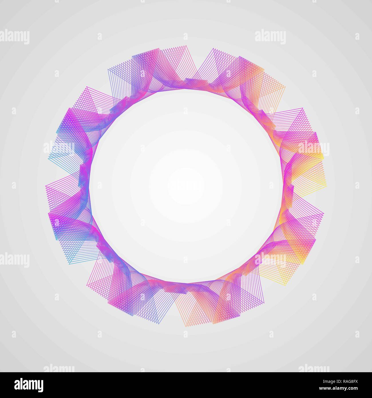 Circle frame. colorful wave-shaped bright gradient frame. Stylized ...