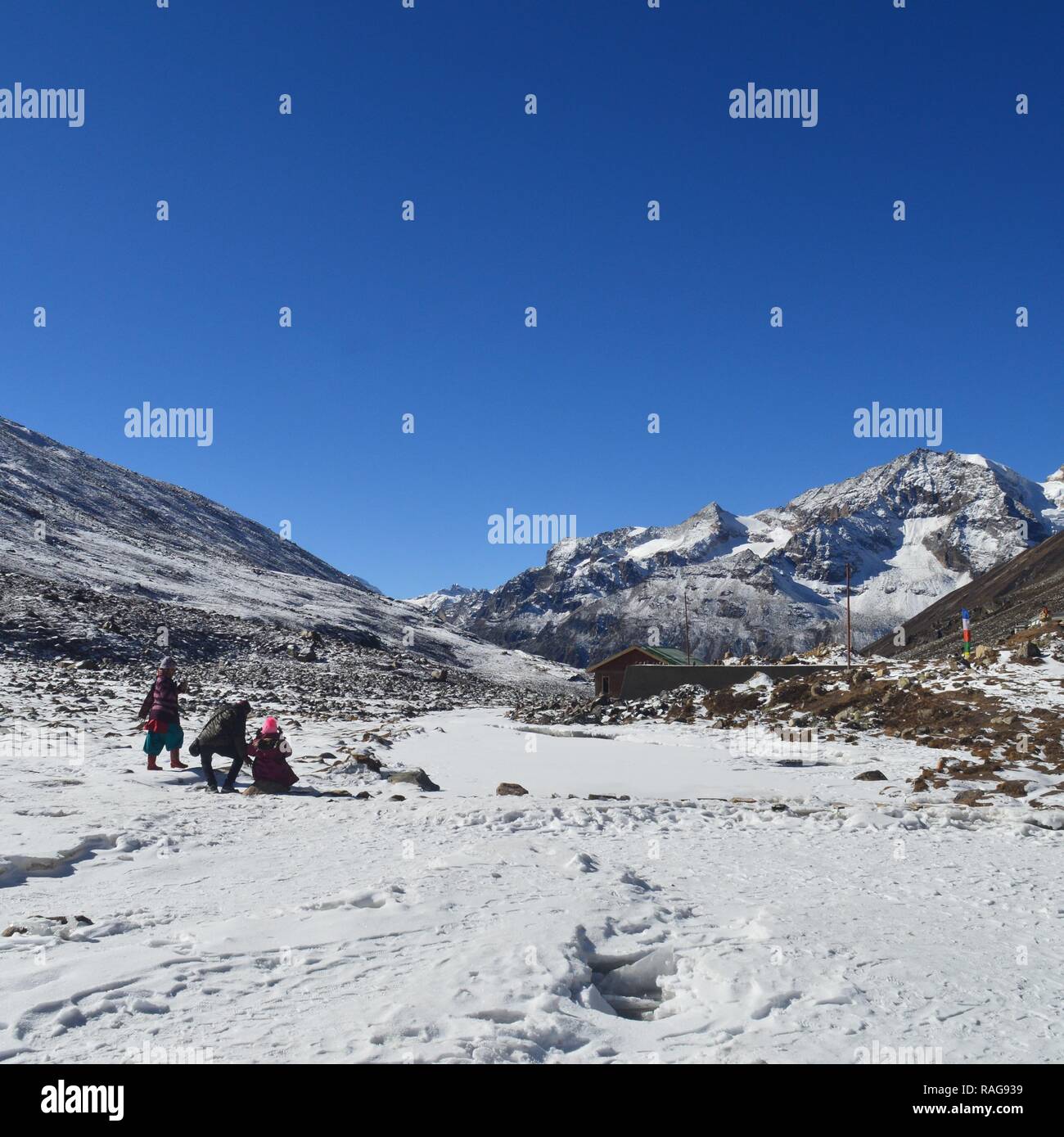 valley of snow,Zero Point in high altitude in sikkim in India Stock ...