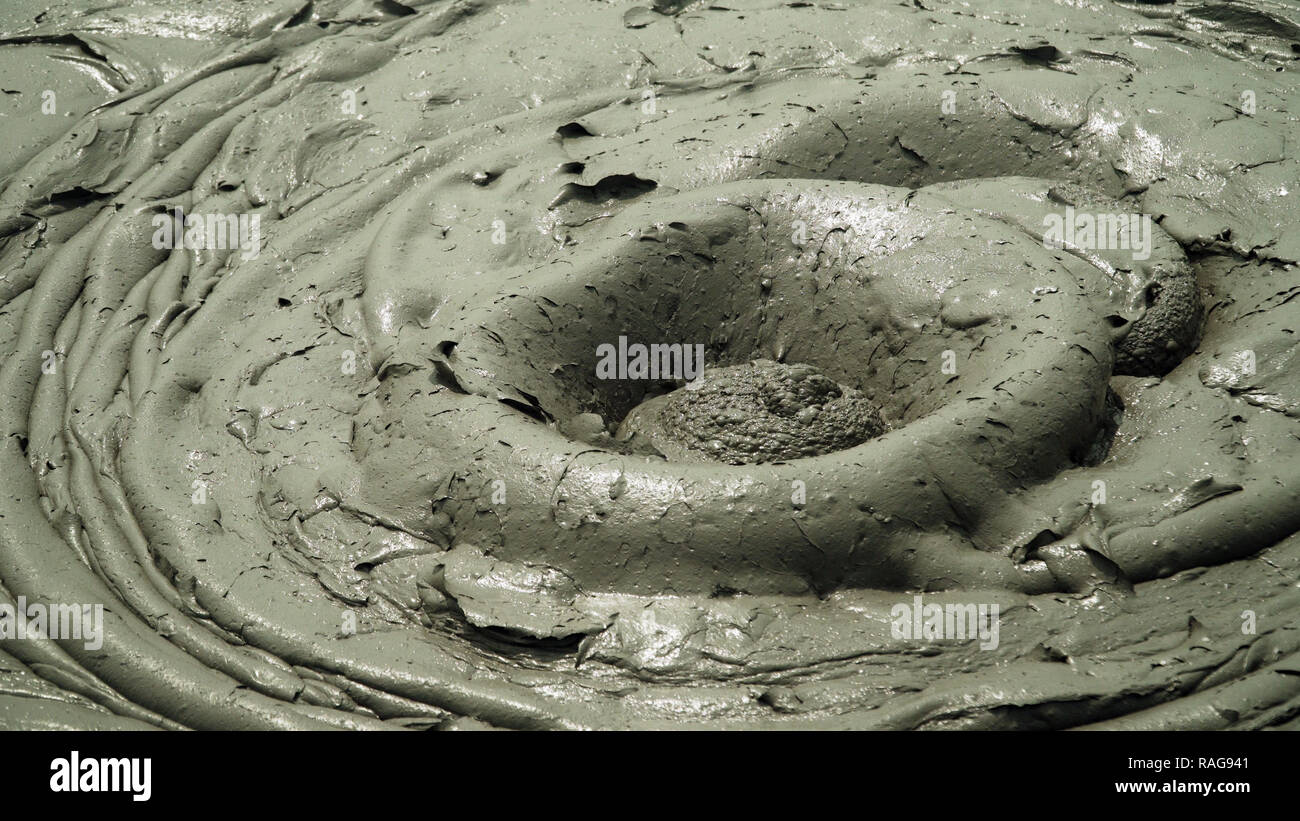 Mud volcano bledug kuwu. volcanic plateau with geothermal activity and ...