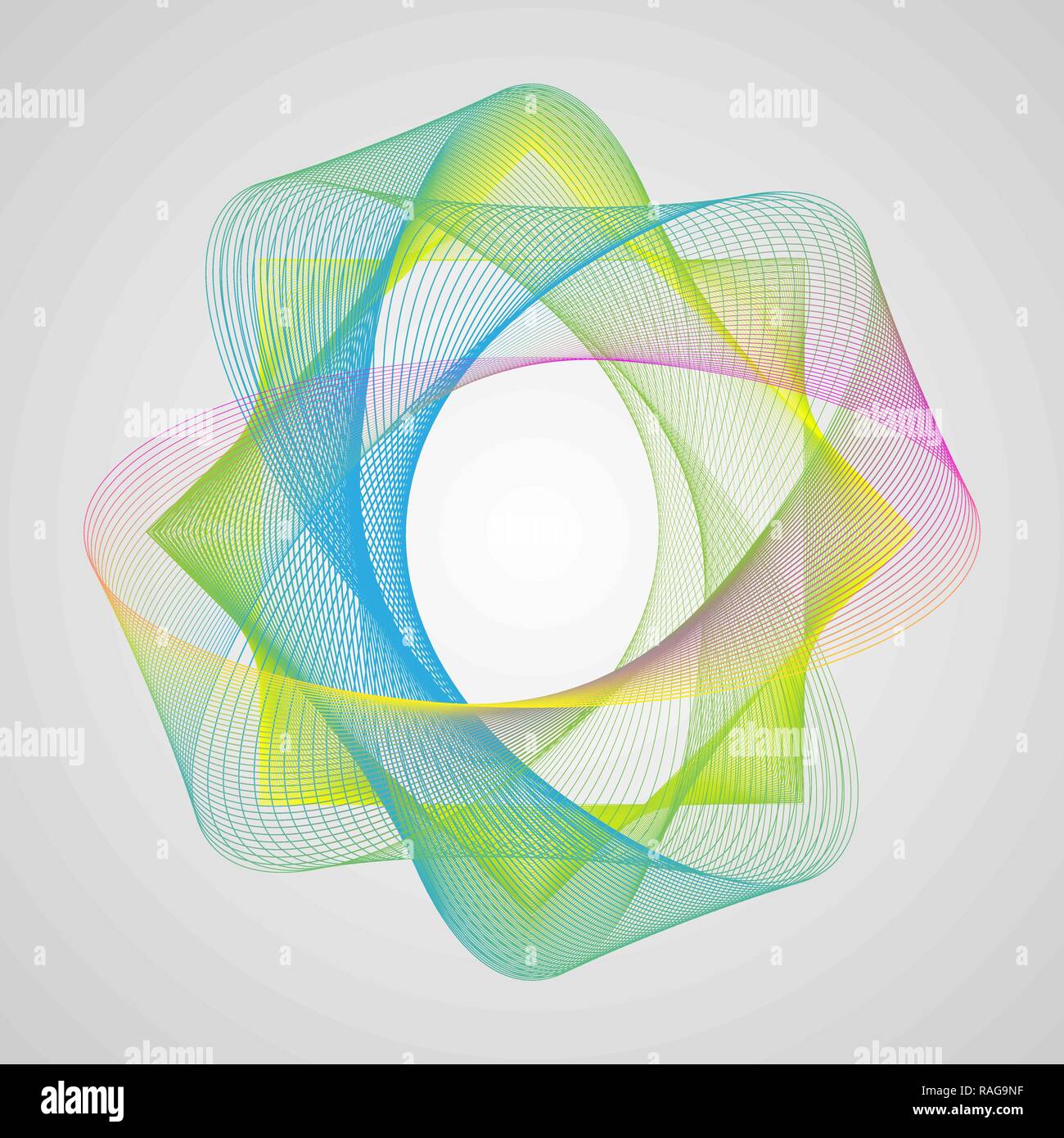 design element. Asymmetric wave bright gradient frame. Stylized ...