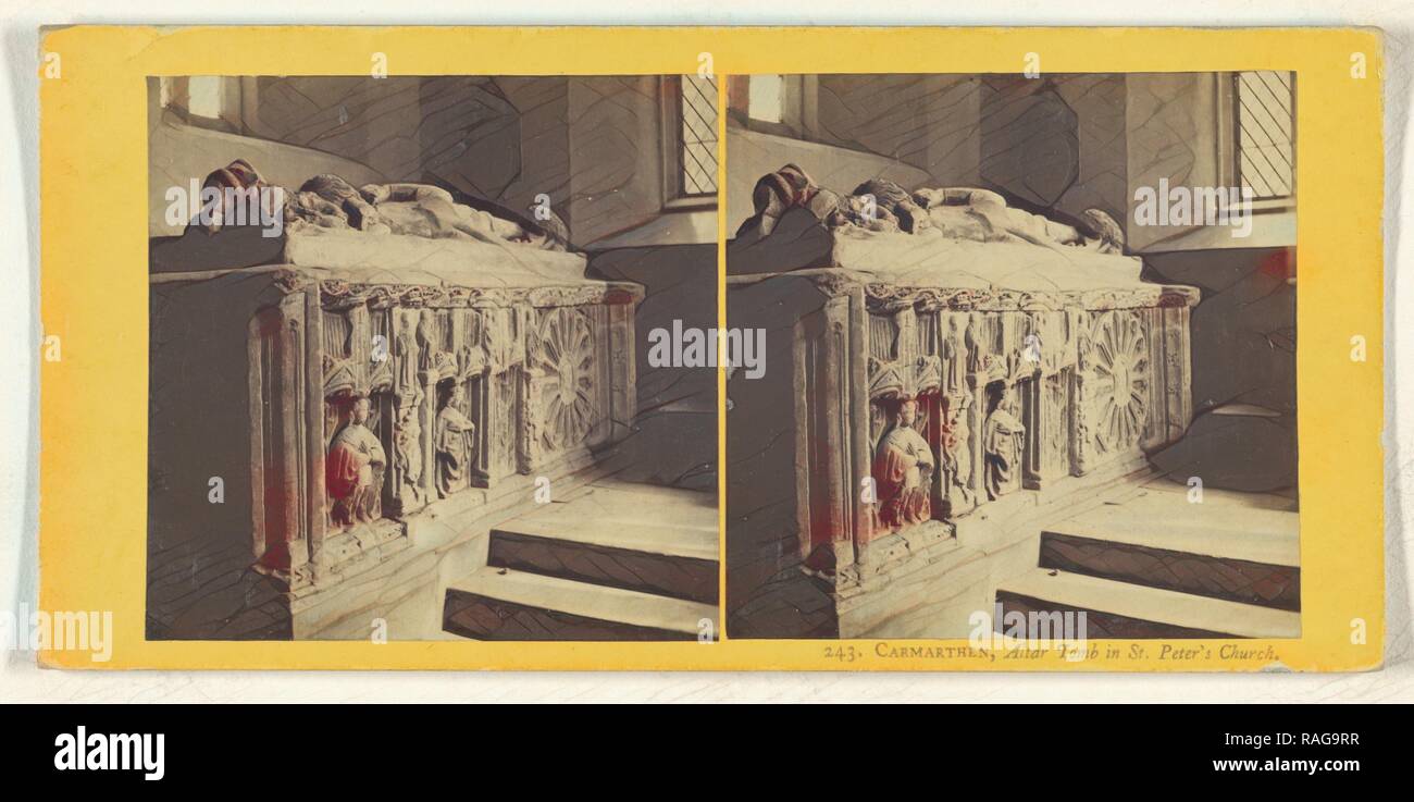 Carmarthen, Altar Tomb in St. Peter's Church, about 1865, Albumen ...