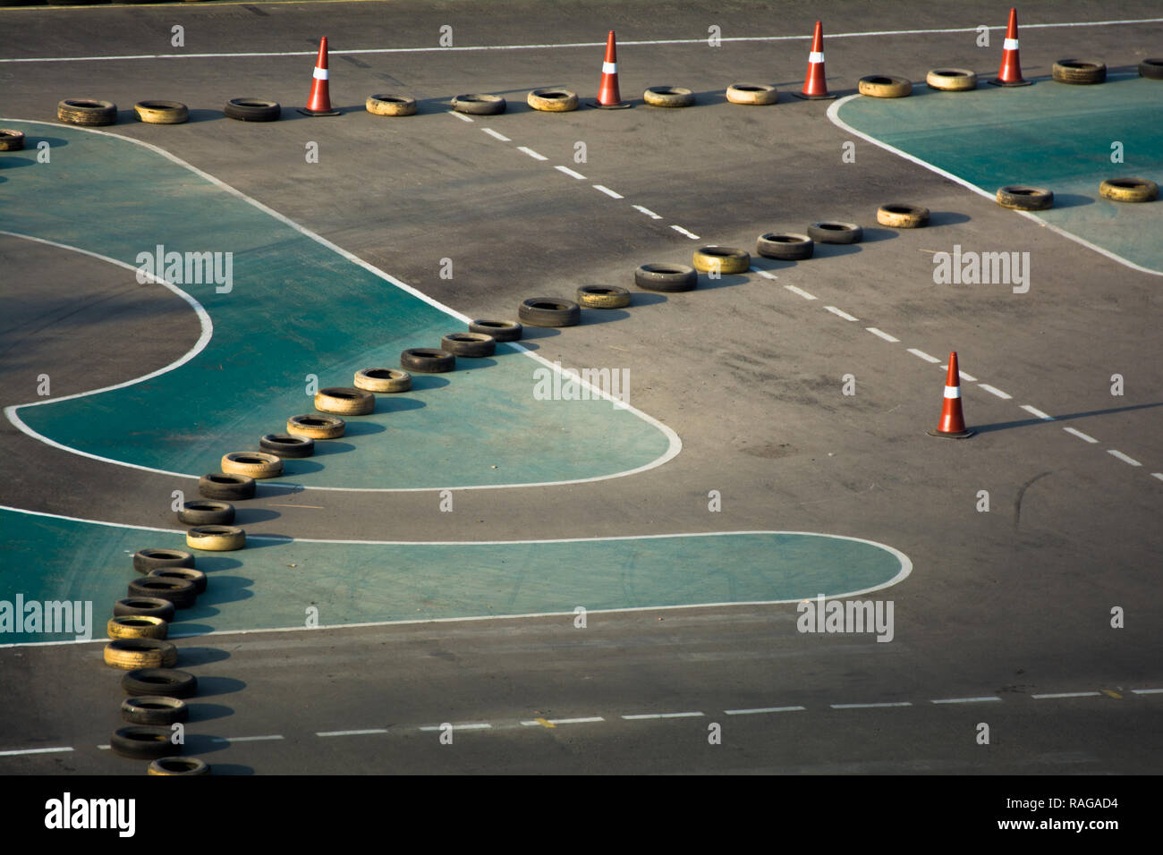 Bike, car and other driving learning trial area Stock Photo - Alamy