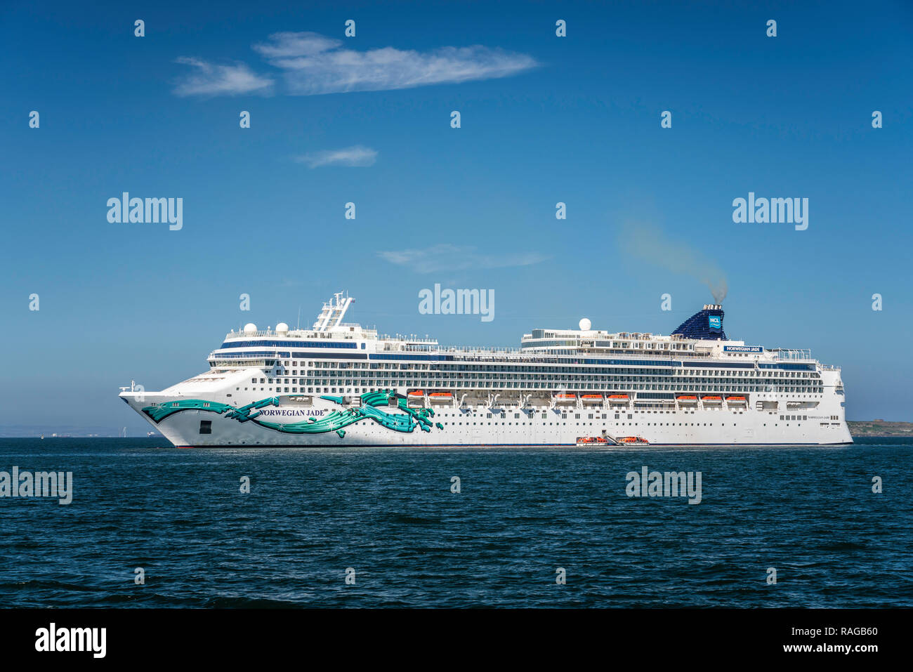 The Norwegian Jade cruise ship at anchor Stock Photo - Alamy