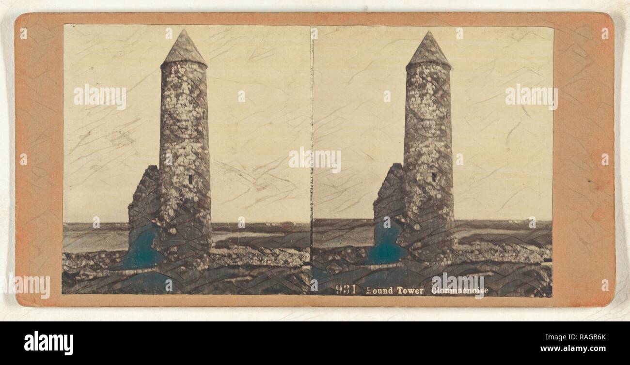 Round Tower. Clonmacnoise, British, about 1865, Collotype. Reimagined ...