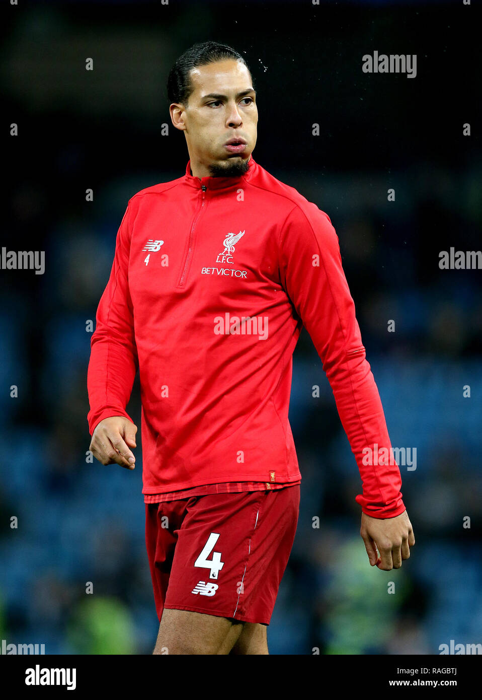 Liverpool's Virgil van Dijk during warm-up before the Premier League ...