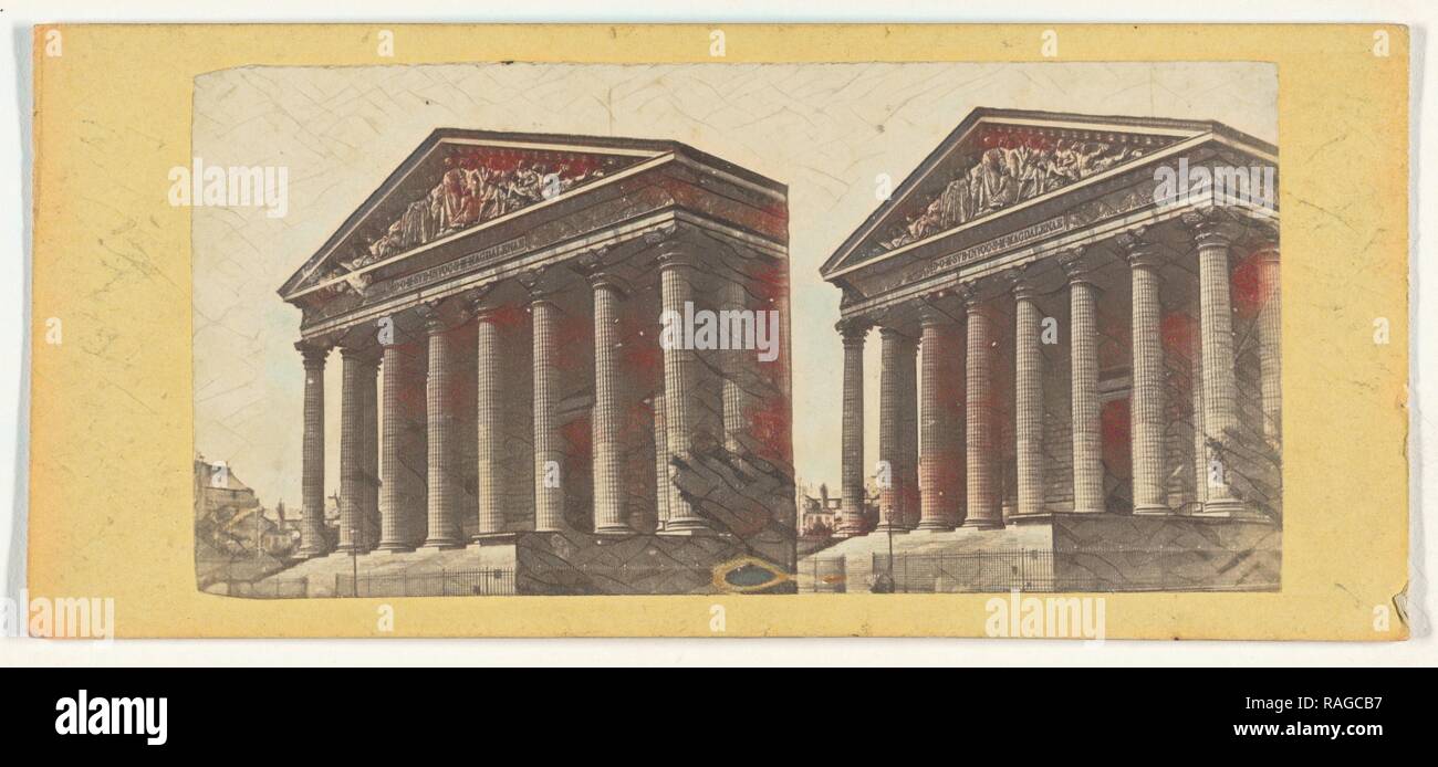 View of a French building with Greek or Roman style architecture ...